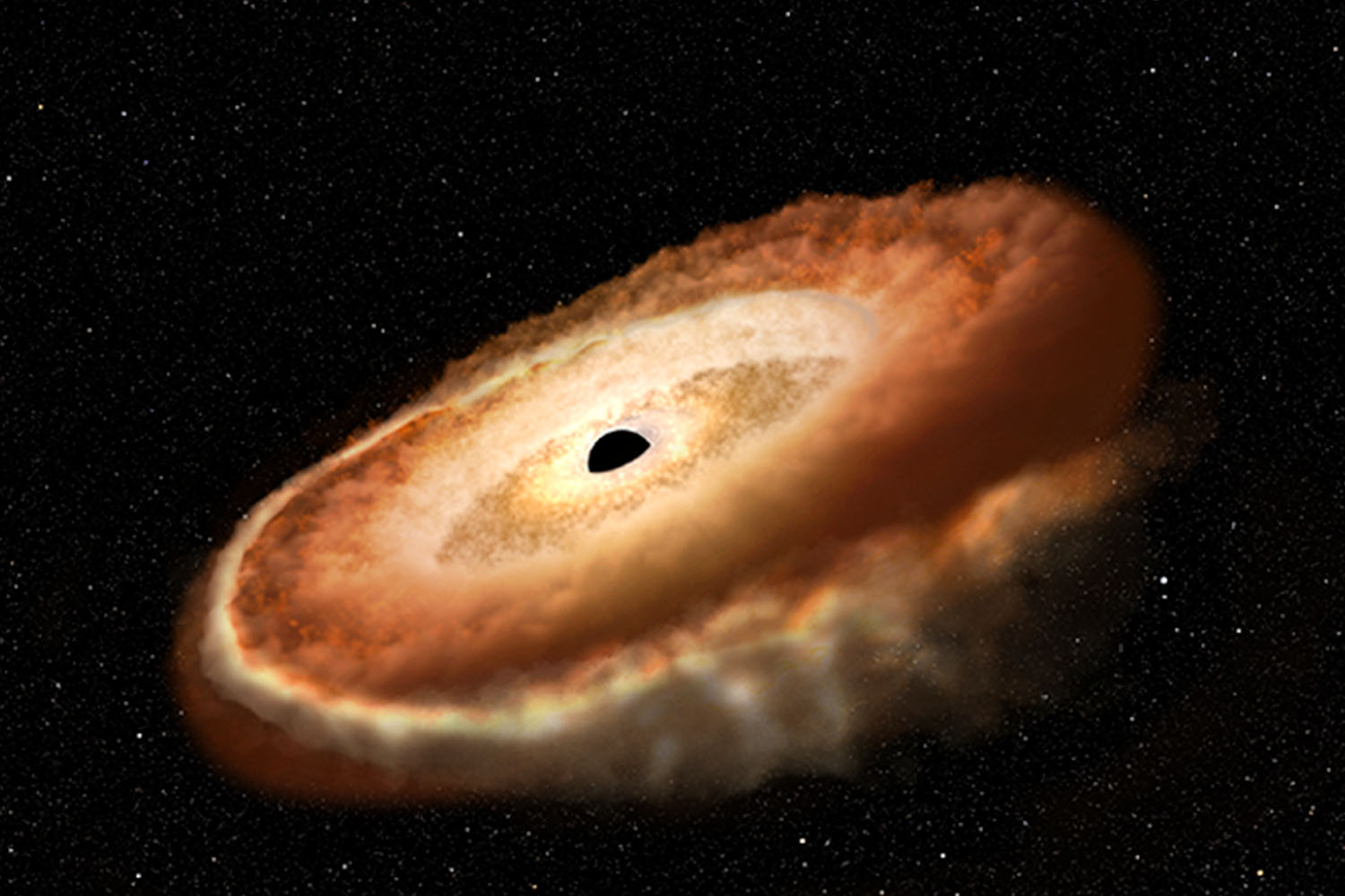 กล้องฮับเบิลของ NASA เผยภาพหลุมดำฉีกดาวฤกษ์เป็น ‘ห่วงโดนัทหรือทอรัส’