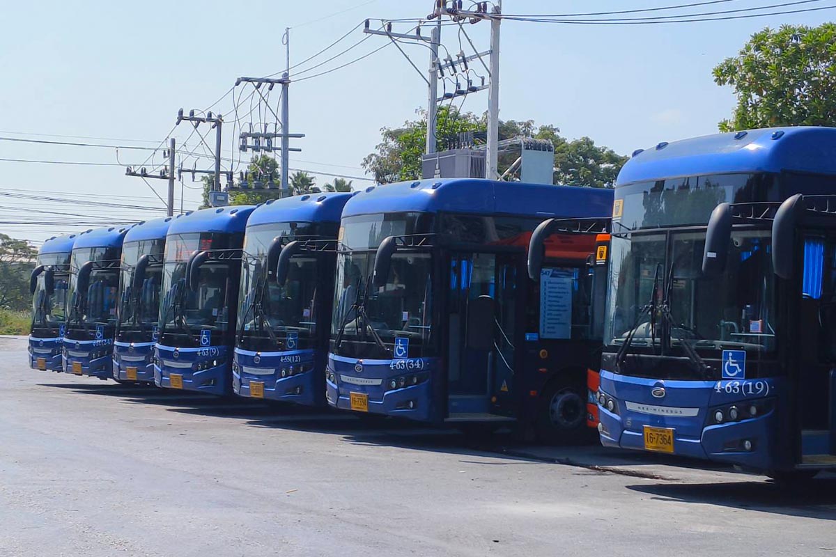 เลิกรถเมล์ NGV ไทยสมายล์บัส ใช้ไฟฟ้า100%